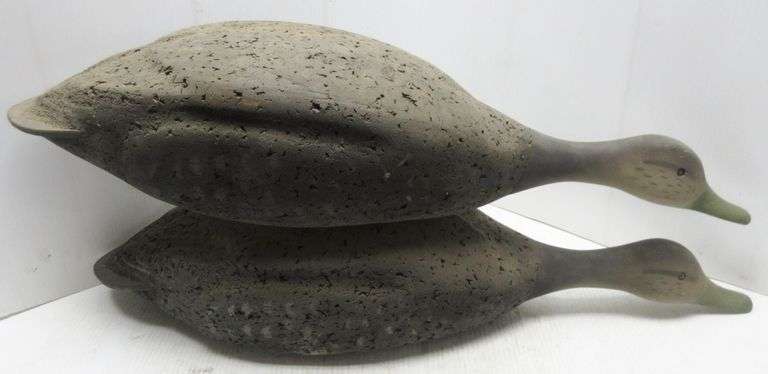 (2) LL Bean cork duck decoys with legs, each- 30"L - Albrecht Auction ...