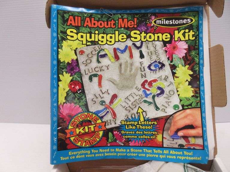 Milestones "All About Me" Squiggle Stone Kit, includes: 7 lbs. of stepping stone mix, 12" x 12 ...