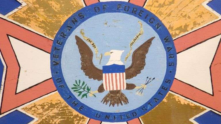 Large wooden VFW sign, hand painted, Veterans of Foreign Wars, 48"W x ...