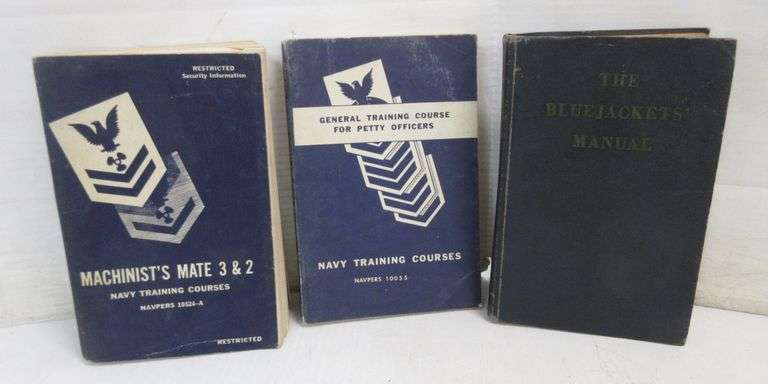 (3) 1950's navy books, includes: "The blue jackets," 1950, some loose ...