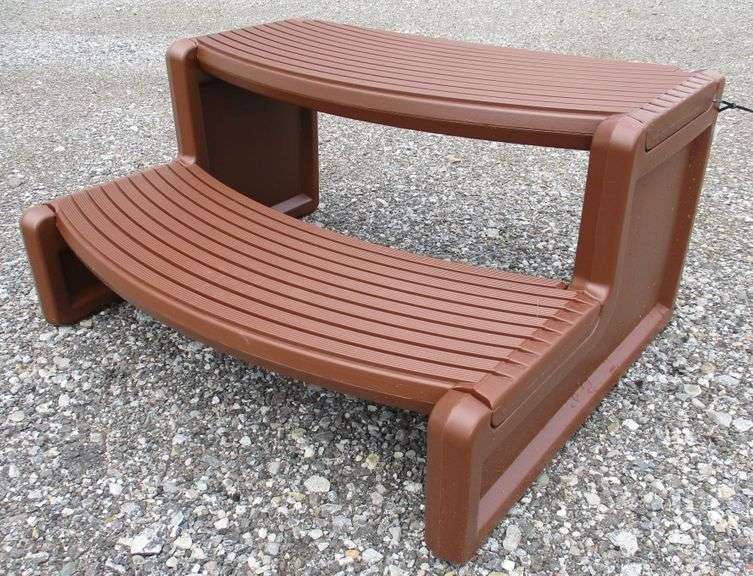 Crawl Space/deck plastic stairs with grooves for increased friction ...