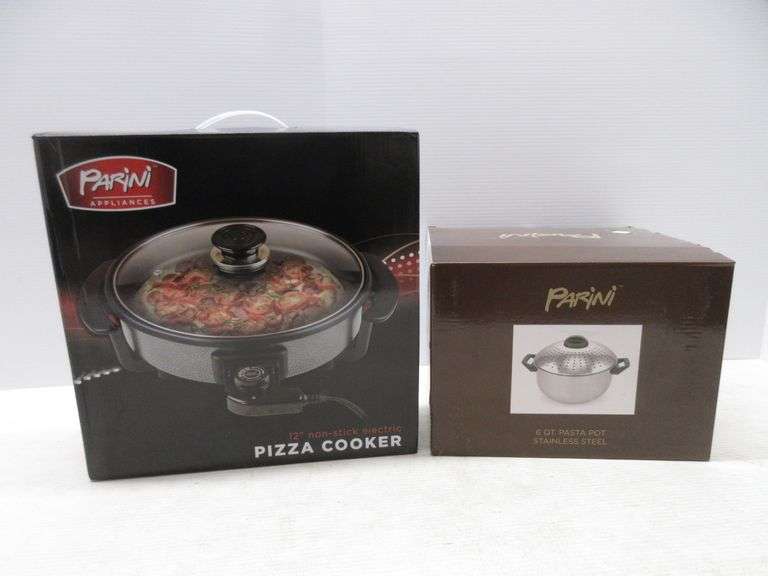 (2) Pieces of Parini, from Casio, includes: 12" Pizza Cooker, and 6 ...