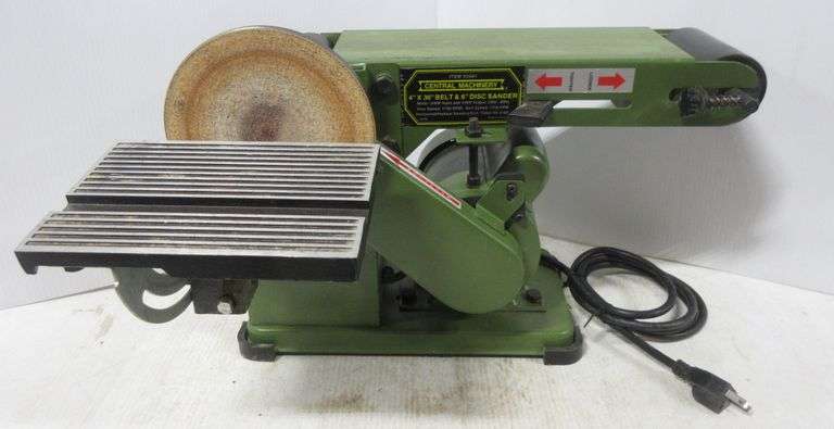 Central Machinery 4" x 36" belt, and 6" disc sander, horizontal and ...