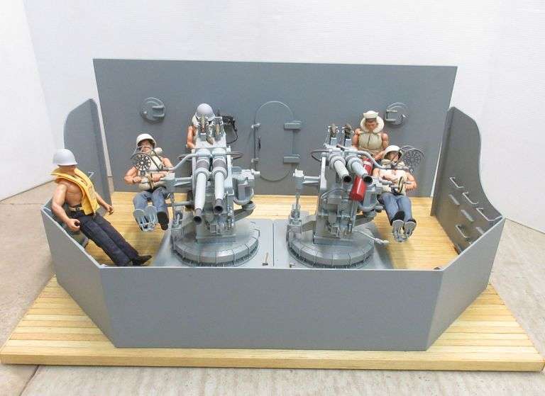 (2) GI Joe "Twin Bofors" 40mm anti-aircraft gun action figure sets ...