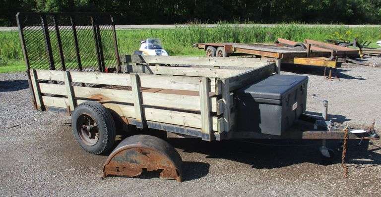 Trailer, drop gate on rear, one fender off, 6'W x 10'L, used - Albrecht ...