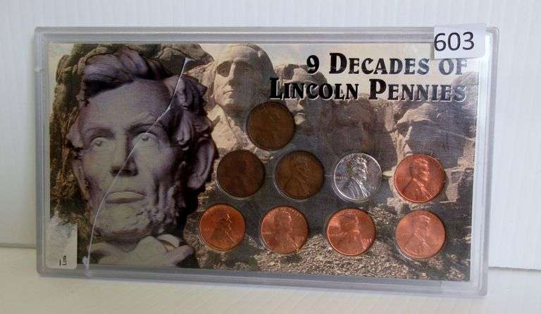 9-Decades of Lincoln Cents Collection, (9) Coins of total - Albrecht ...