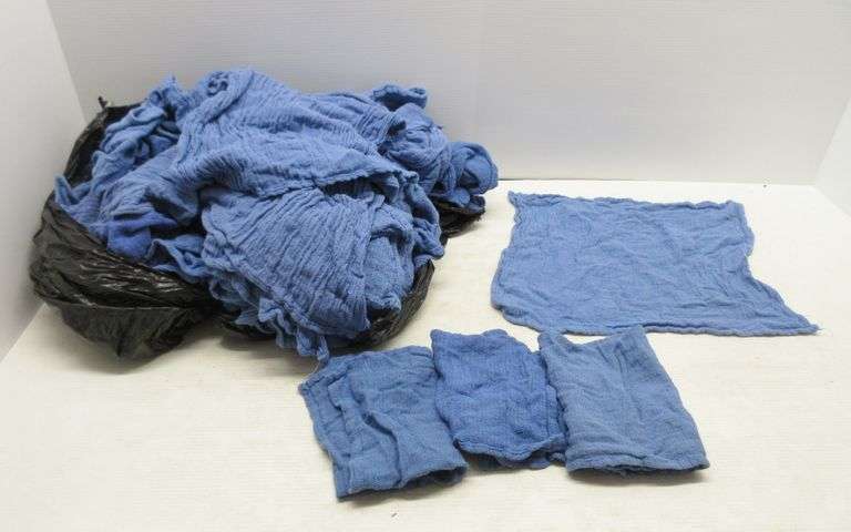 6 lb. Bag of blue shop rags, all clean - Albrecht Auction Service