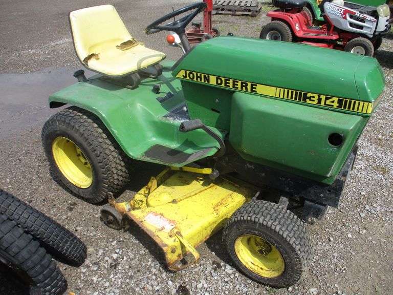 John Deere 314 tractor, approx. 150 hours on engine rebuild, runs well ...