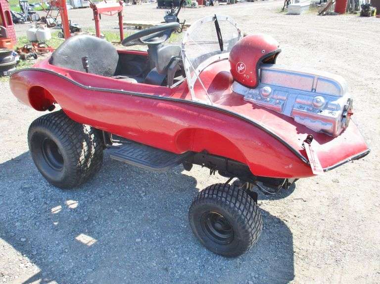 Rat fink style go-kart, 1950's carnival ride on a Sears tractor, all ...