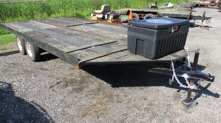Trailer, 8'6"W x 20'L, 2" ball hitch, loading ramp under trailer bed ...