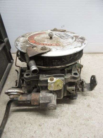 Small block Chevrolet marine parts off a running boat engine ...
