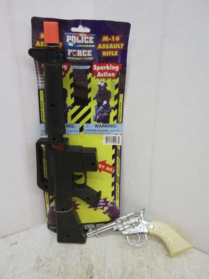 Older cap gun with caps; Toy, Police Force, M16 Assault Rifle with ...