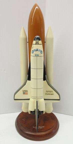 Wooden space shuttle model, 12 5/8"H with the stand, very detailed ...
