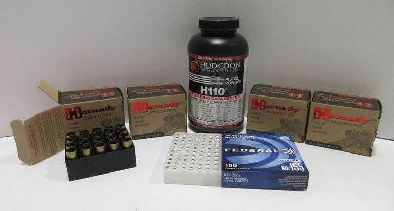 (80) Hornady .44 Mag. brass casings, once fired; (100) CCI large magnum ...