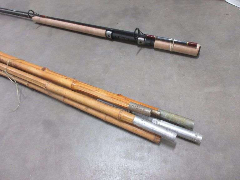 Gander Mountain graphite spinning rod, 9'4"L; (6) Sections of old ...