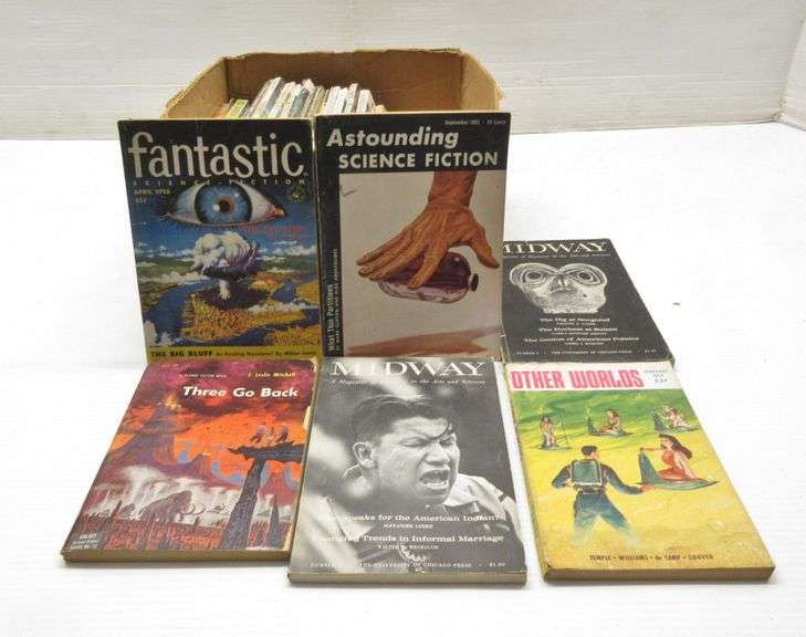 (23) Old science fiction books, and pulp magazines, mostly 1950's ...