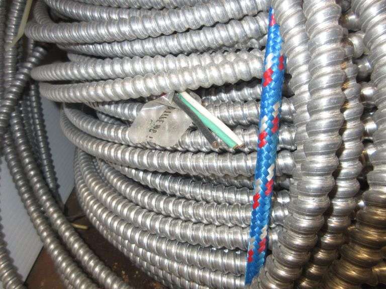 Over 500' of 12-2 metal clad copper wire, aluminum jacket, stranded ...