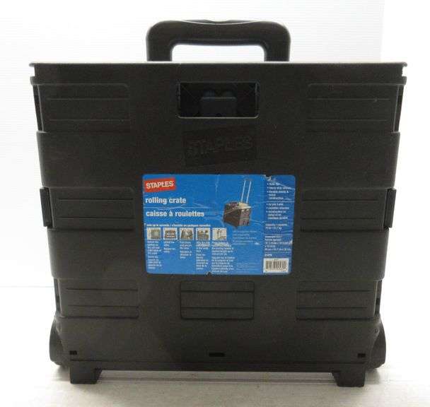 Staples rolling cart, 18 1/2" x 18" x 15" - Albrecht Auction Service