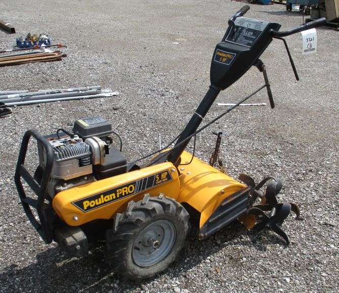 Poulan Pro rototiller setup for tilling between rows, extra blades for ...