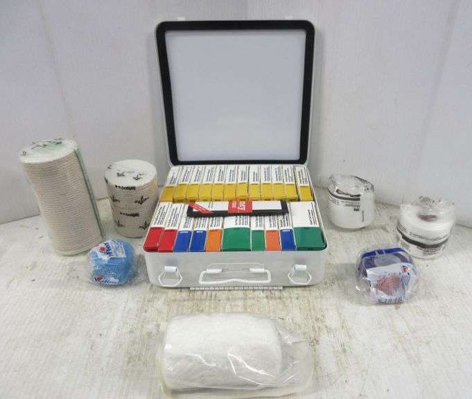 First Aid Kit, includes: 1- Roll of me wrap, 4" x 4" yards; (2) Rolls ...