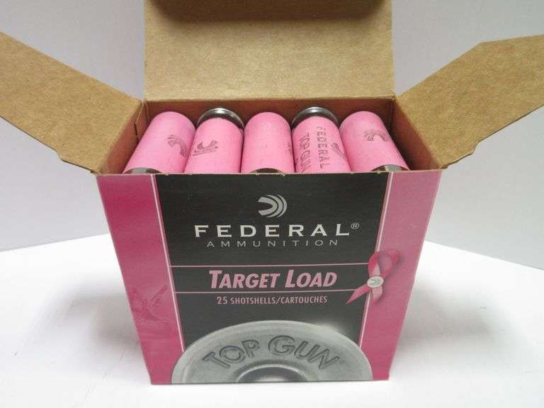 (25) Rounds of Federal 2 3/4", No. 8 Shot, Breast Cancer Awareness ...