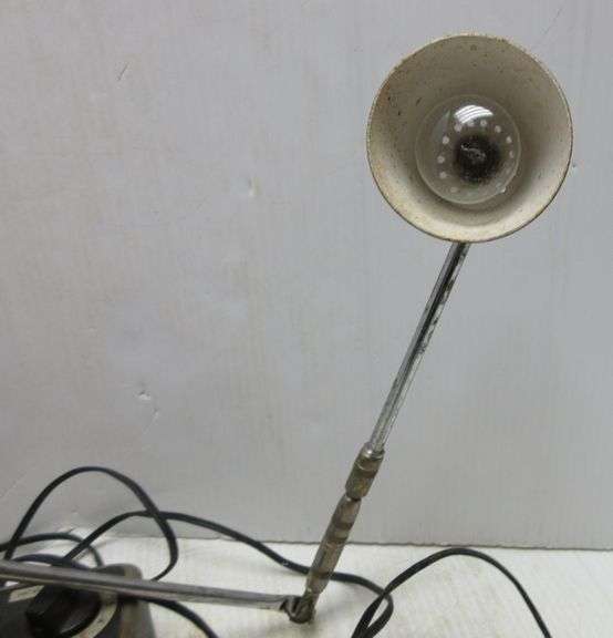 Antique industrial, adjustable work lamp, Roxter Corp., lamp model no ...