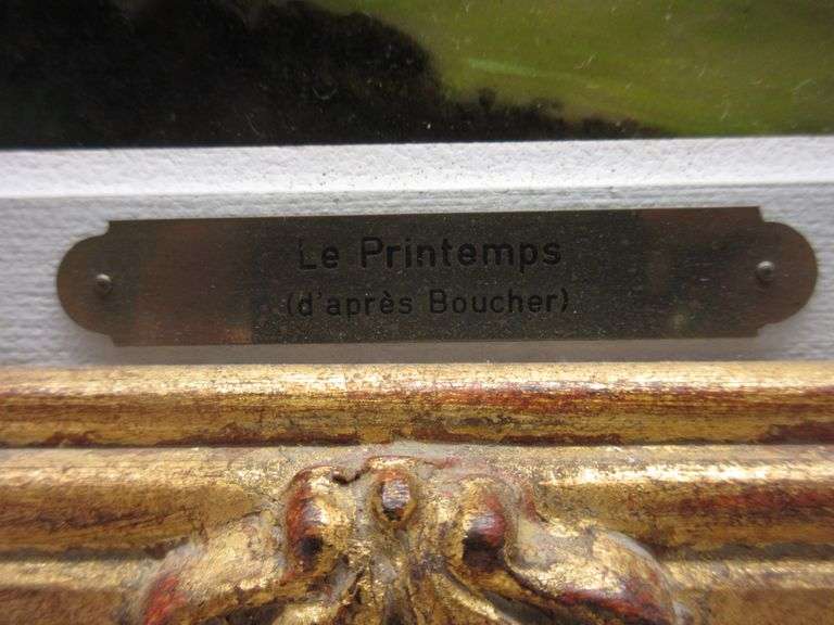 French enamel painting titles "Le Printemps", signed by the artist R ...