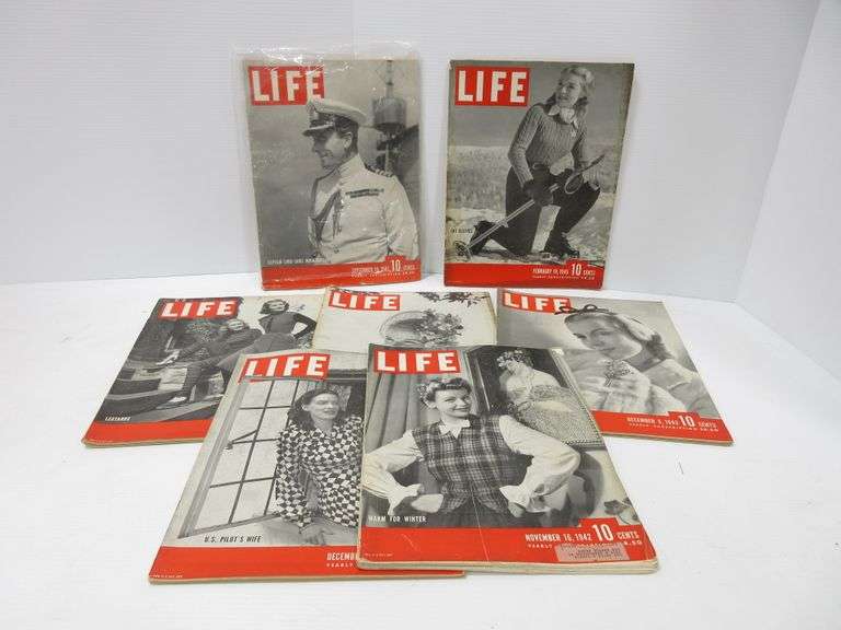 (7) 1940s Life magazines with WWII content, advertisements, and photos ...