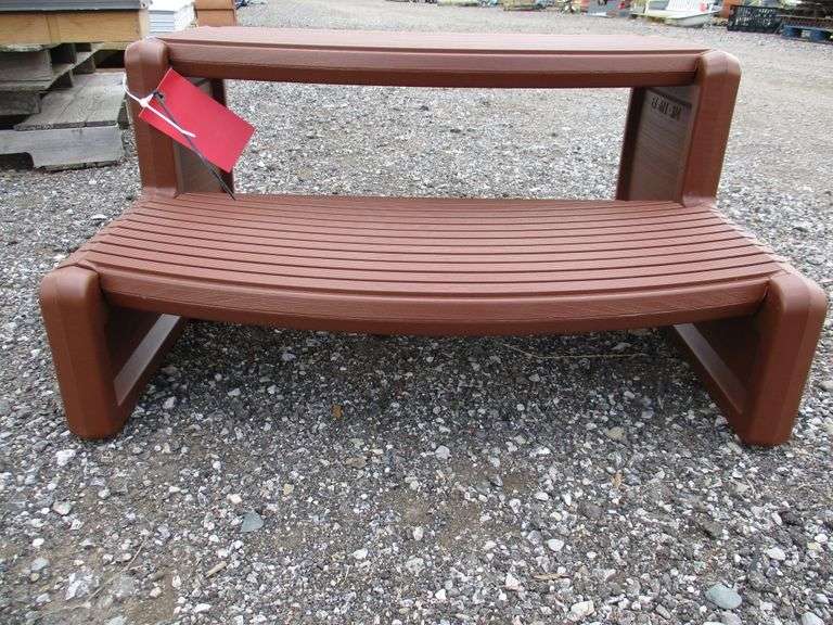 Multiple use plastic stairs with grooves for increased friction/slip ...