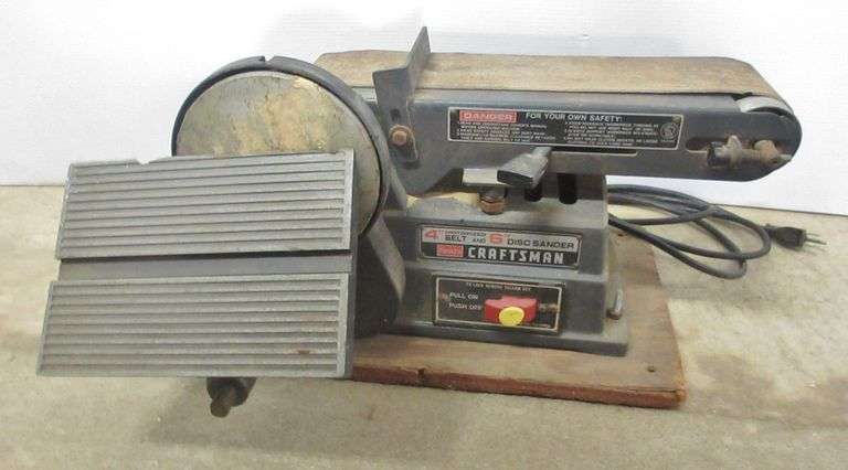 Older Craftsman table model 4" belt sander and 6" disc sander combo ...