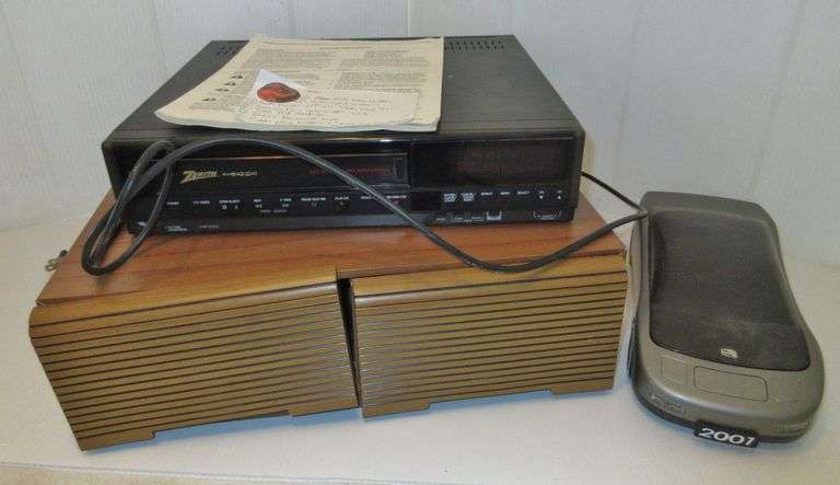 Zenith VHS Player, VHS Tapes, and a VHS Rewinder - Albrecht Auction Service