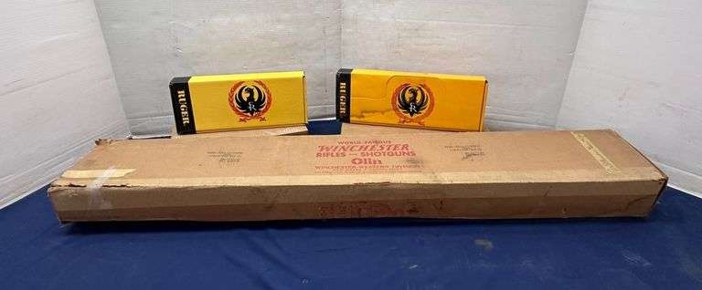 (3) Empty gun boxes: Ruger Security-Six 357mag, catalog GA-36 with ...