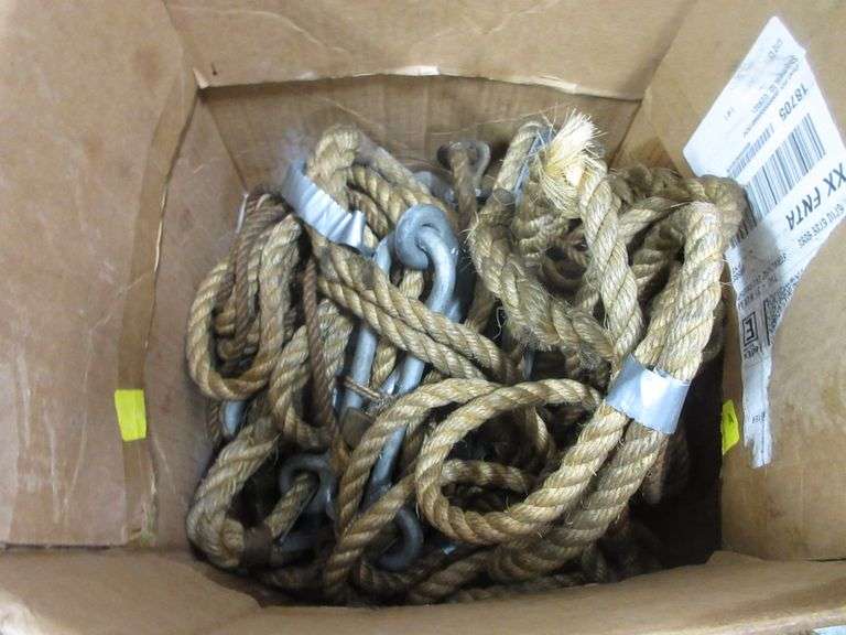 (4) Rope tie downs with hardware, good - Albrecht Auction Service