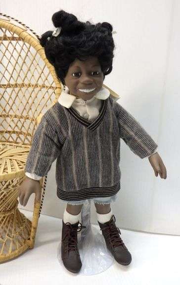 Buckwheat from the Little Rascals collection, 15"H, NWT; Wicker chair ...