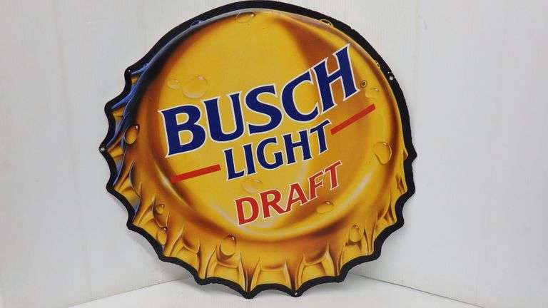 Busch Light Draft, tin sign, 24"Dia, in good condition - Albrecht ...