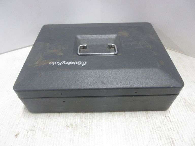 Metal money box, Sentry brand, no keys, fair - Albrecht Auction Service