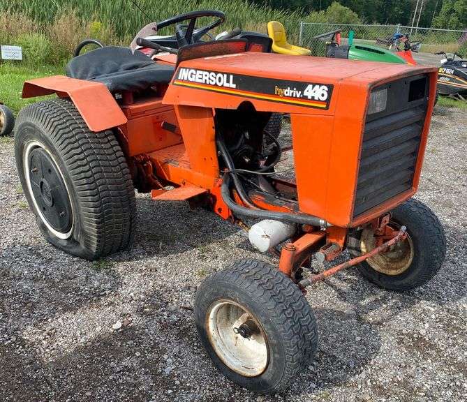Case 446 frame lawn tractor, all hydraulics work, with hood, no motor ...