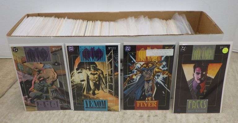 Box of comic books, include: Detective comics, various Batman, and ...