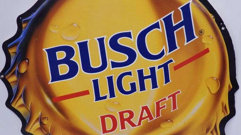 Busch Light Draft, tin sign, 24"Dia, in good condition - Albrecht ...