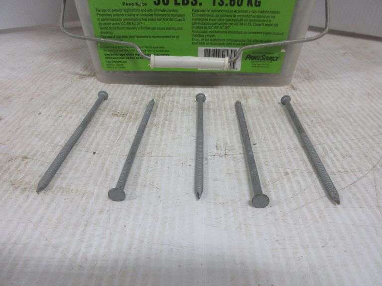 Box of 5" pole barn nails, and box of 16D 3 1/2"L pole barn nails, look ...