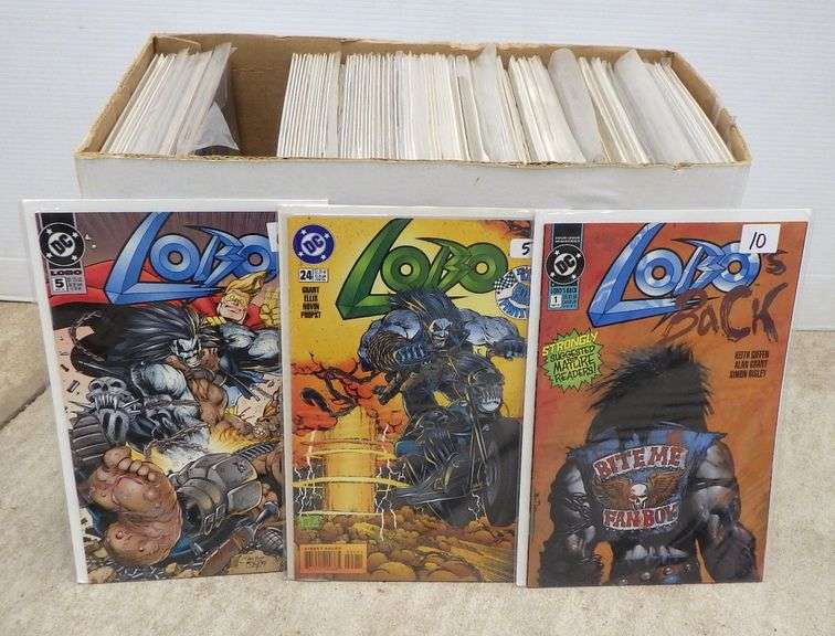(155) Lobo comic books by DC, mostly 1990s, most are bagged and boarded ...
