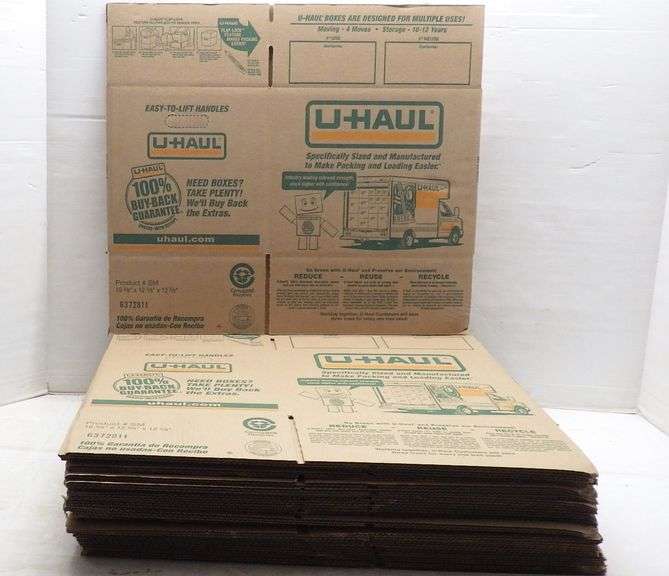 (20) U-Haul brand small size moving storage boxes with easy lift ...