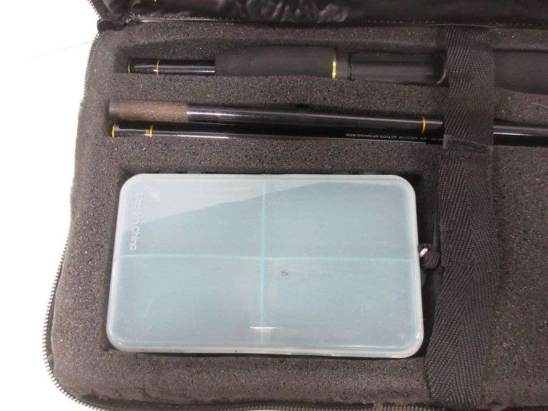 Fishing travel kit with compact rod and reel with a fly box, Adventure ...