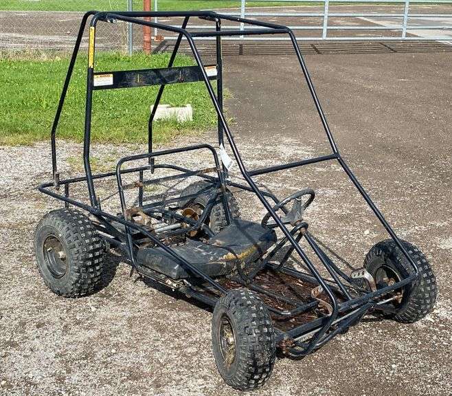 Black Go Kart frame, it is a 2 seater, Go Kart Mongo, no motor, as is ...