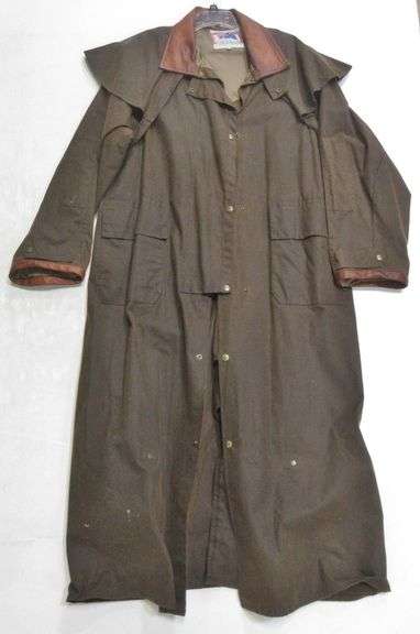 Men's Koolah long coat, raincoat of cotton, finished with cracked wax ...