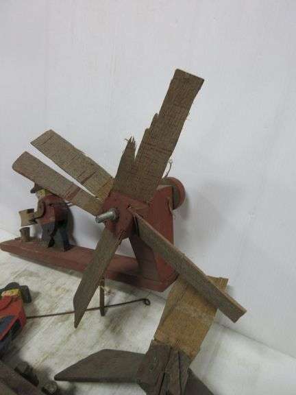 (2) Old whirligigs, up to 24"L, as is - Albrecht Auction Service