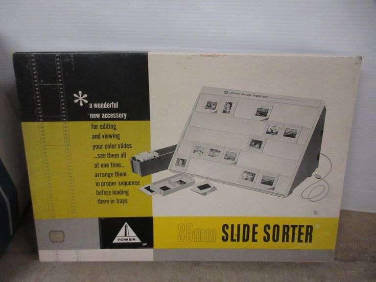 Older Tower 8mm movie projector; Tower 35mm slide sorter; Older Hip Telescreen video transfer ...