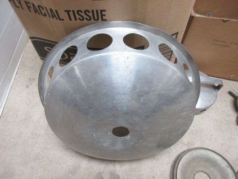 Older farm milk supplies: (2) Stainless steel funnel cream milk ...