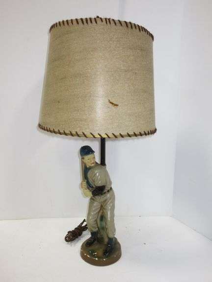 1963 Chalkware baseball player lamp, by Quartite Creative corp ...