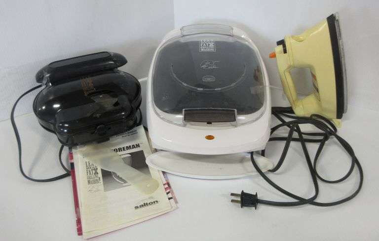 (2) George Foreman Grills, like new; Clothes iron, used, works like it ...
